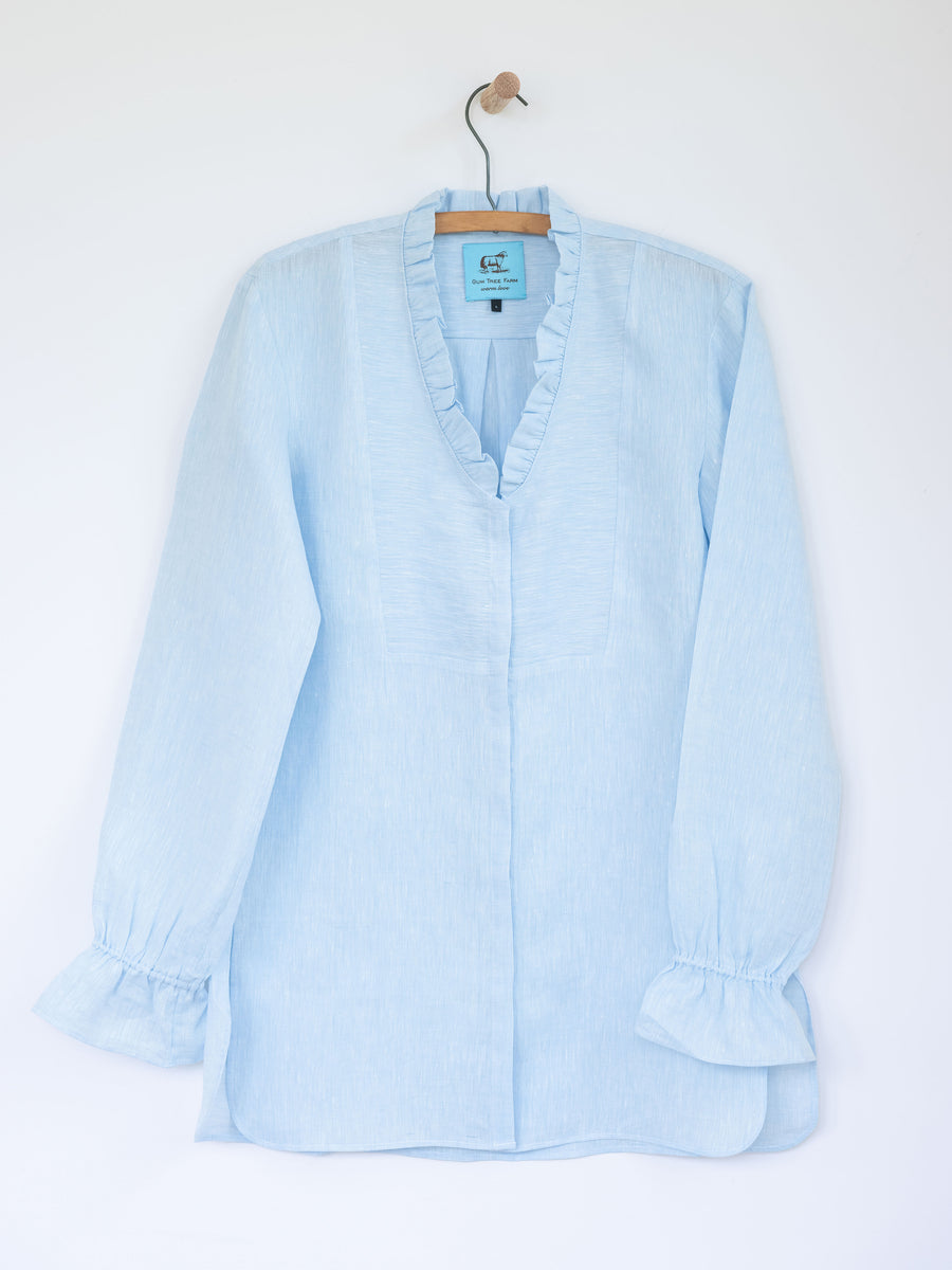 Ruffled Tunic in Linen – Gum Tree Farm Designs
